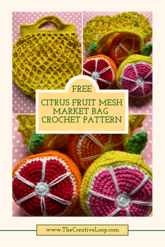 Free Citrus Fruit Mesh Market Bag Crochet Pattern & Tutorial - TheCreativeLoop