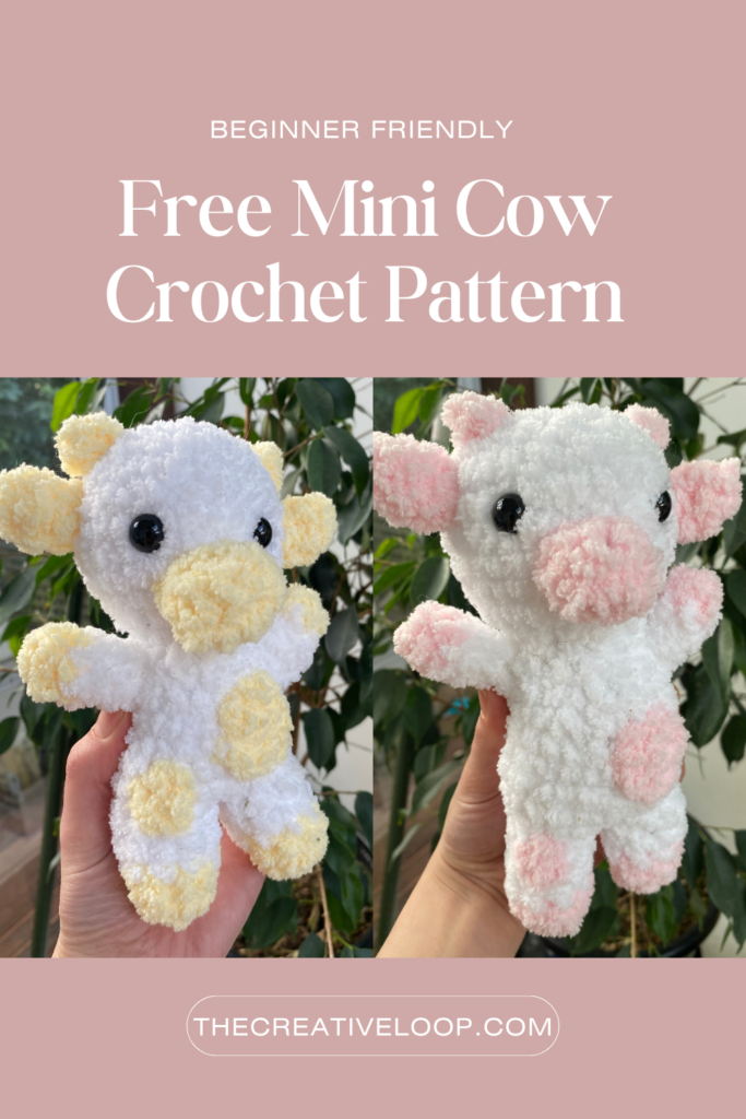 Free Mini Cow Crochet Pattern - TheCreativeLoop